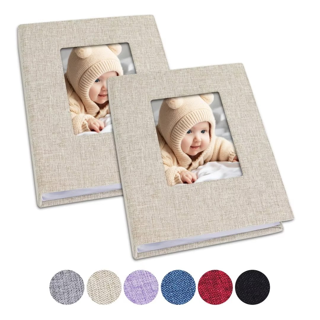 Vienrose Small Photo Album 4x6 Photos, 2 Pack Linen Cover Mini Photo ...