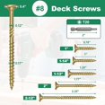 #8 x 1-5/8” Deck Screws, 250Pcs Star Drive Wood Screws, Rust Resistant ...
