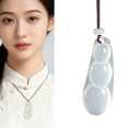Delicate Ice Chalcedony Peace Sign Necklace Natural Stone Pendant ...