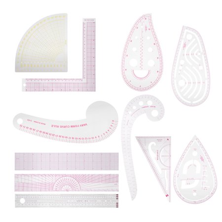 Noref Dressmaking Ruler,Sewing Ruler Set Multi-Functional Measure Ruler ...