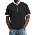 Quarter Zip Waffle Henley Shirts for Men 2026 Summer Stand Collar Short ...