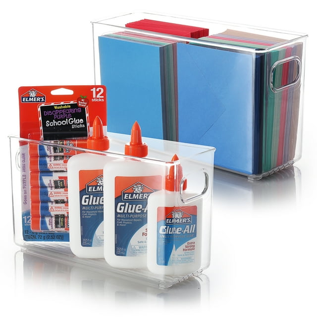 StorageBud Clear Storage Bins ,10.6X3.9X6" Plastic Containers,2 Pack ...