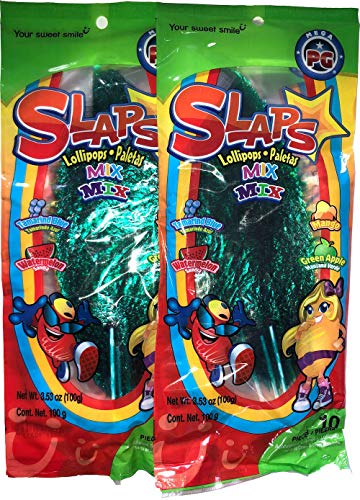 Slaps Lollipop Candy - 4 Flavors - Tamerind Watermelon Mango Green ...