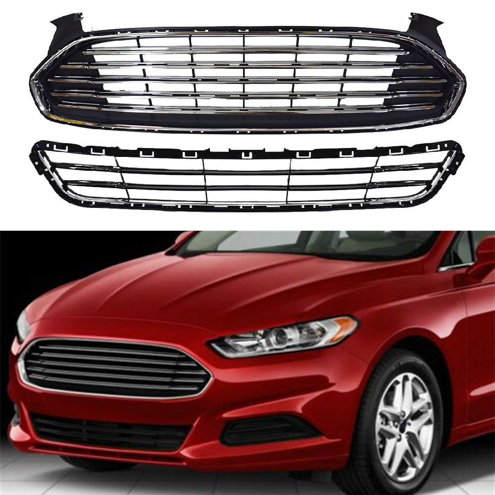 Labwork Front Radiator Grille Kit DS7Z-8200-BA Upper & Lower Fit for ...