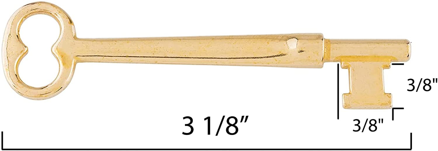 Buy Solid Brass Skeleton Key w/Double Notched Bit - for House Doors ...