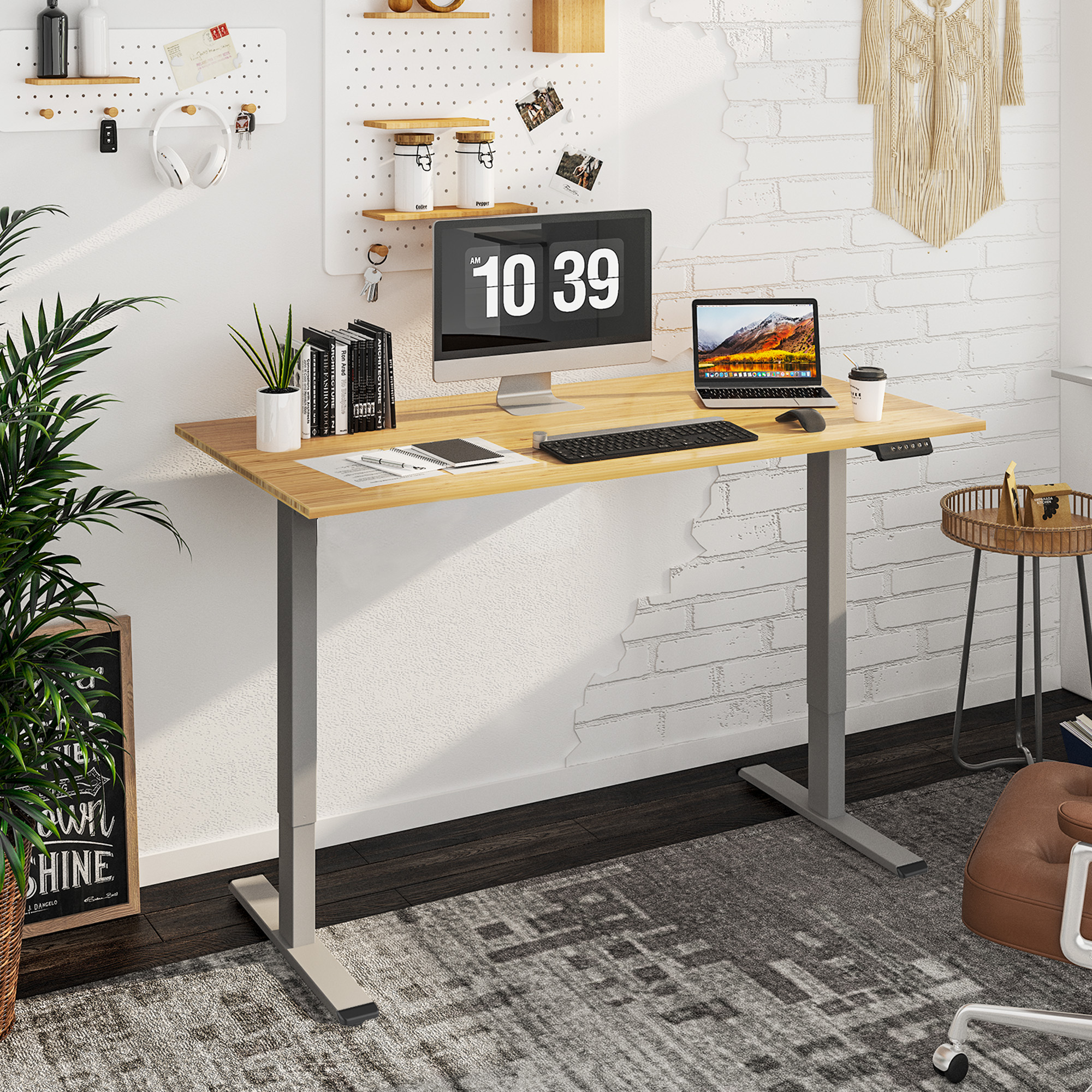 FLEXISPOT 55"x28" Erogonomic Home Office Height Adjustable Standing ...