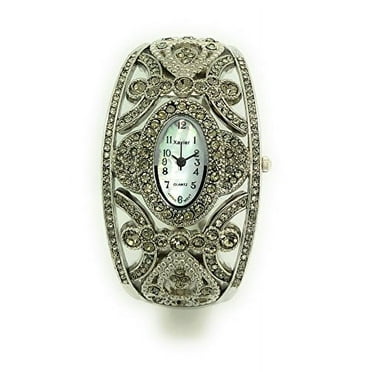 Silver Western Style Decorated Bangle Cuff Watch for Women - Walmart.com