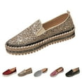 AUDeals Women’s Platform Walking Shoes Fashion Rhinestone Slip On ...