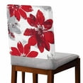 Red Floral Chair Covers Set of 6 Vintage Flowers Chair Back Covers ...