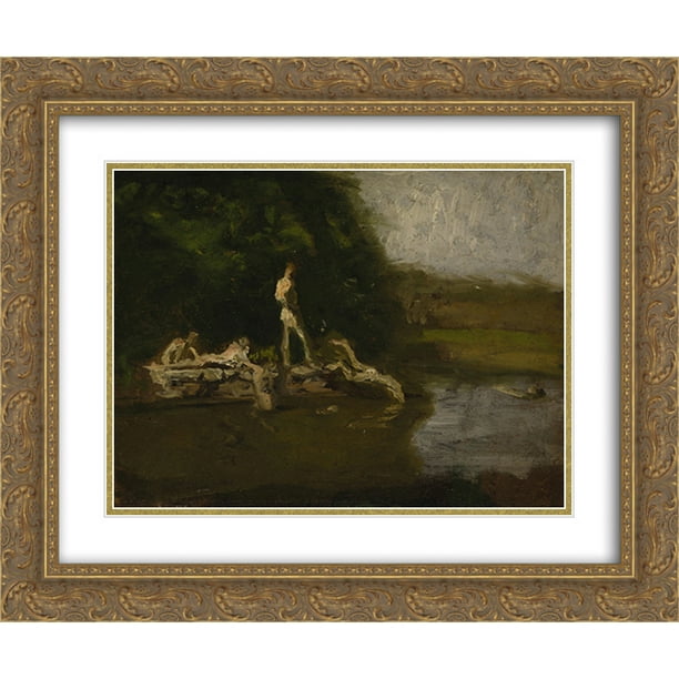 Thomas Eakins 2x Matted 24x20 Gold Ornate Framed Art Print 'Swimming ...