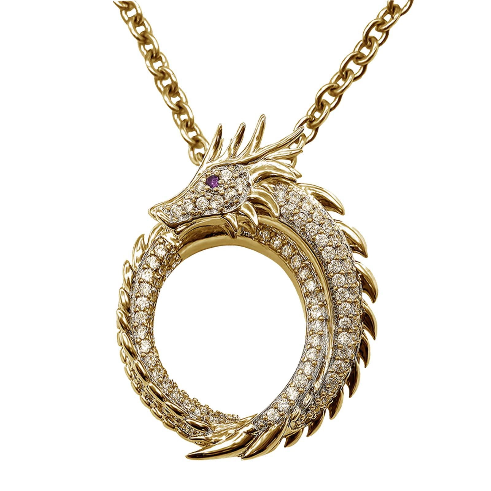 Click here for Sifdseng Dragon Necklace Retro Hop Dragon Year Pen... prices