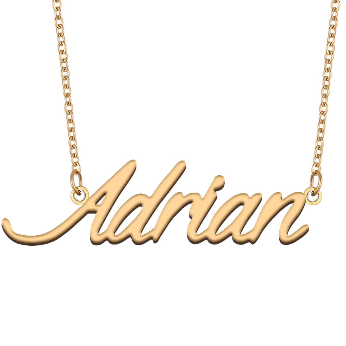HUAN XUN Gold Plated Adrian Necklace Name Mens Jewelry Best Friend ...