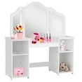 Costway Vanity Table Set Makeup Dressing Kids Girls Study Table Tri ...