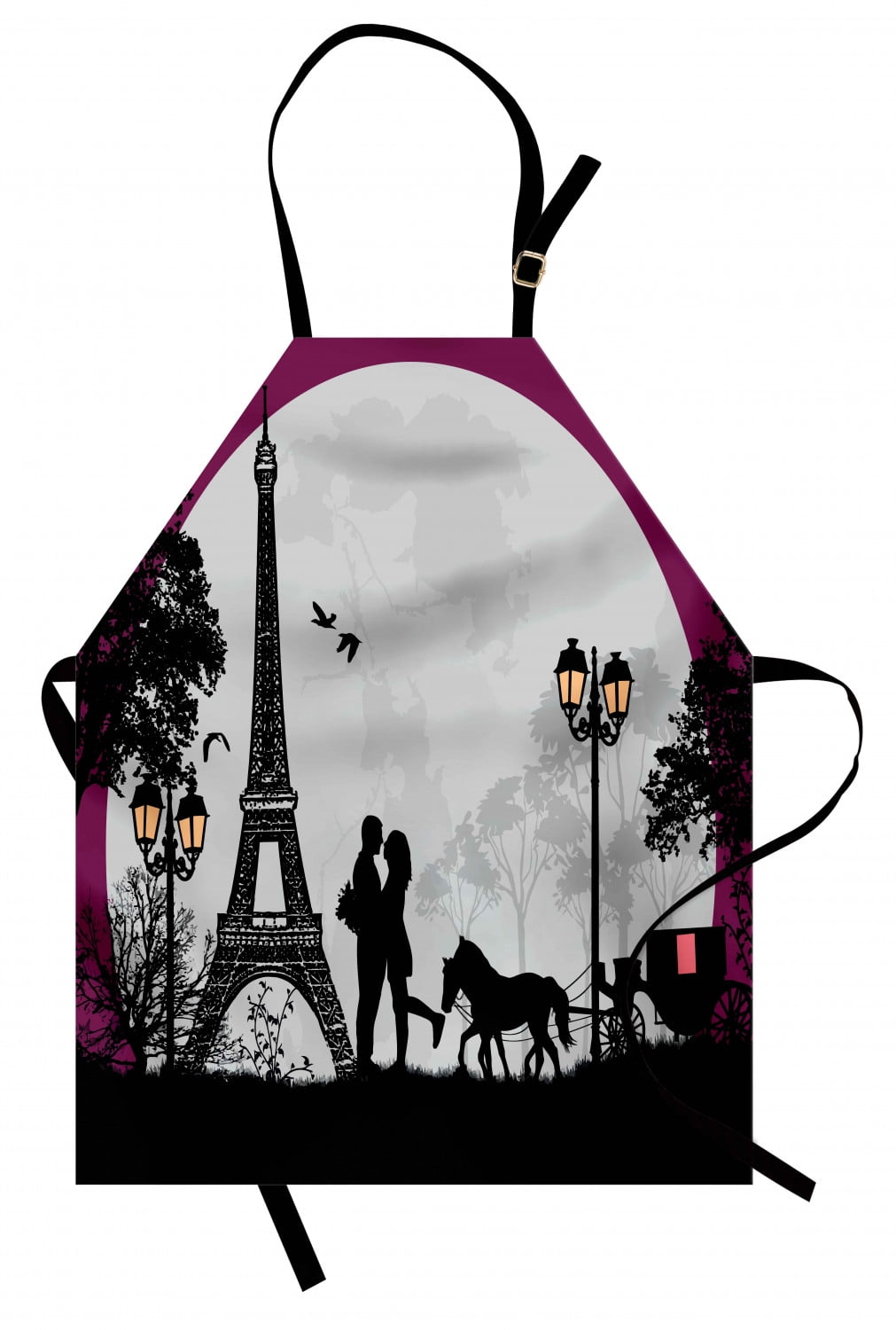 Romantic Apron Horse Carriage Couple Hugging in front of the Eiffel ...