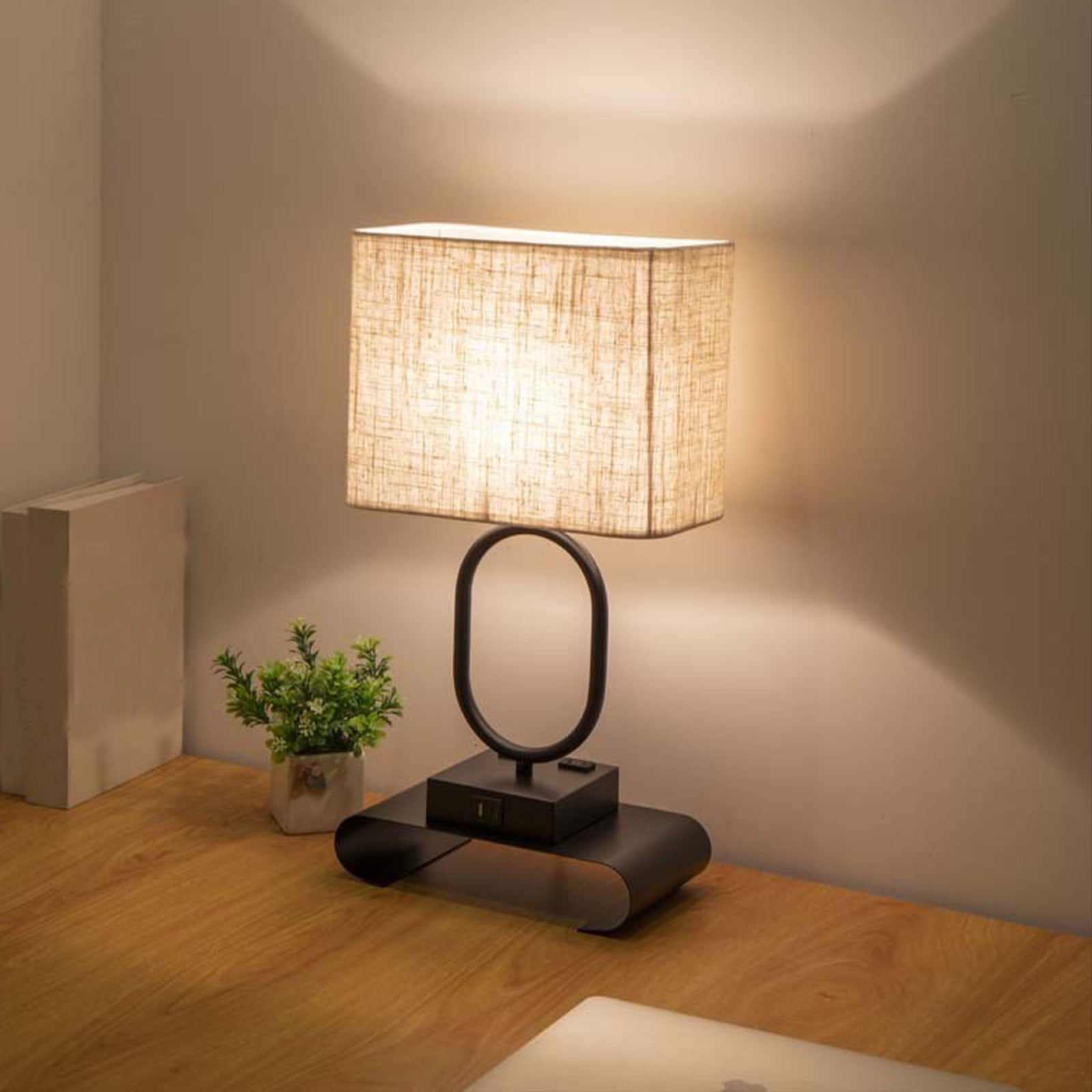 Dvkptbk Wall Lamps Bedside Table Lamp with 2 USB Charging Portsh and 2 ...