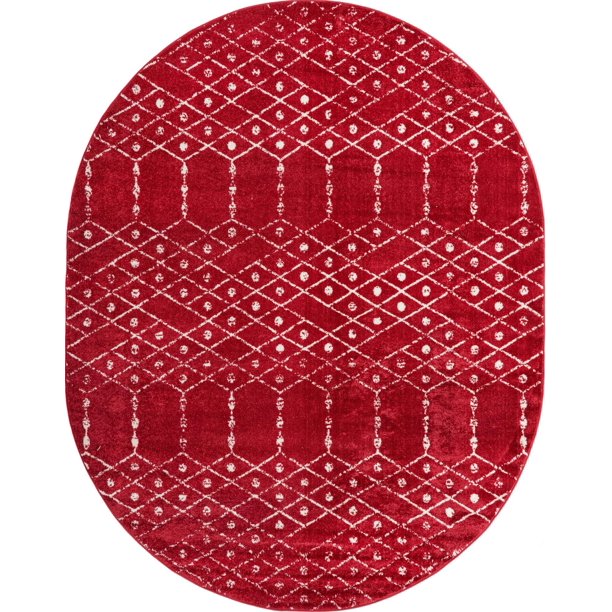 Rugs.com Paxon Trellis Collection Rug – 5' x 8' Oval Raspberry Pink ...
