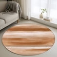 3ft Round Rug Brown Grey Area Rugs for Living Room Bedroom Washable Non ...