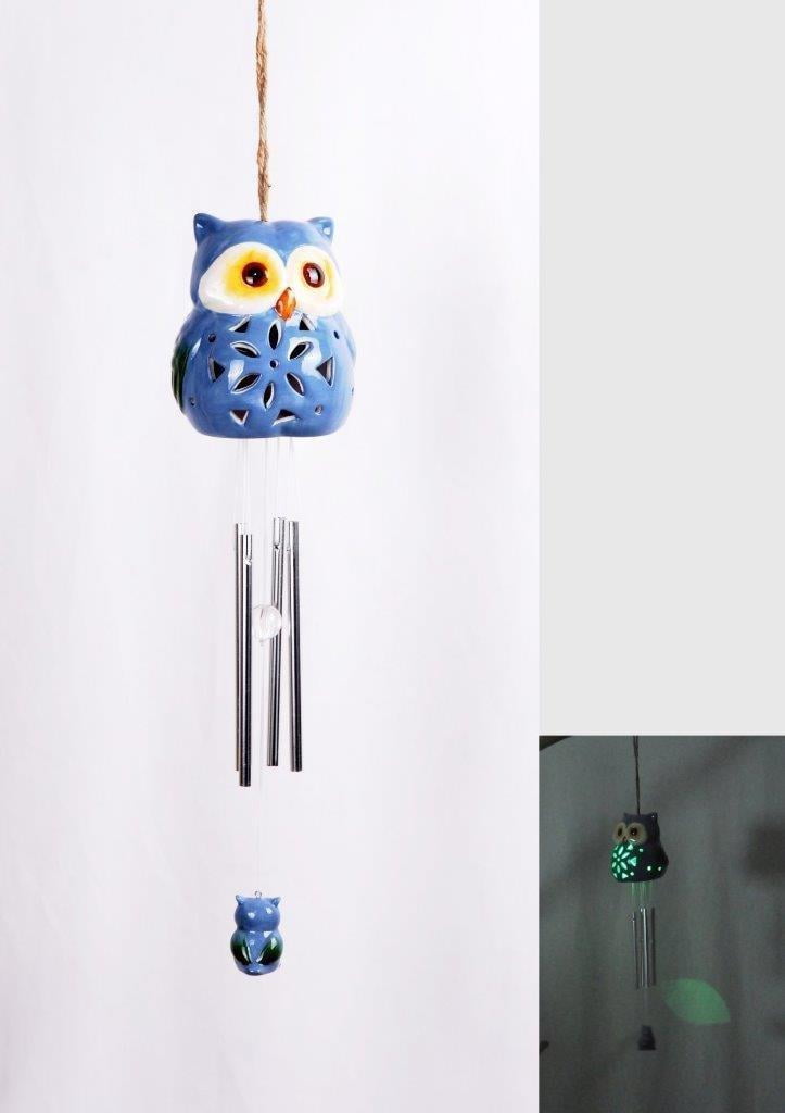 Lightahead® Solar Owl Windbell Light Solar Powered Owl Color Changing ...
