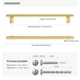 3 Pack Gunmetal Gray Modern Cabinet Pulls 14 Inch(357mm) Total Length ...