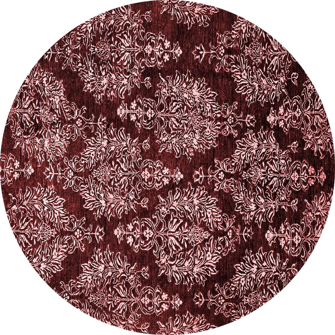 Ahgly Company Indoor Round Abstract Red Modern Area Rugs, 7' Round ...