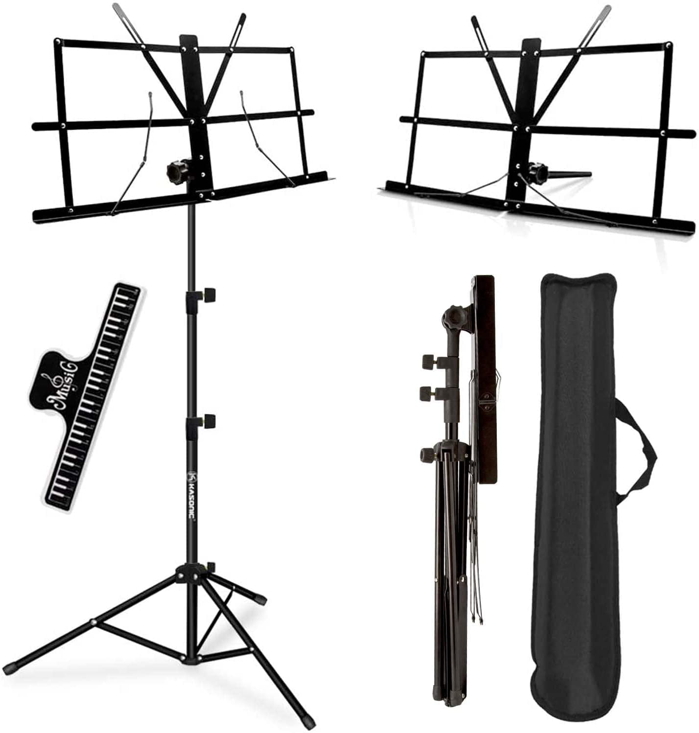 Music Stand, Kasonic Professional Collapsible Music Stand Portable and ...