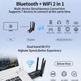 AX900 WiFi 6 USB Adapter with Bluetooth 5.4, 900Mbps Dual Band 2.4G & 5 ...