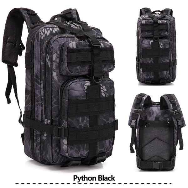 BL008 30L Large Capacity Outdoor Tactical Backpack Pythons Grain Black ...