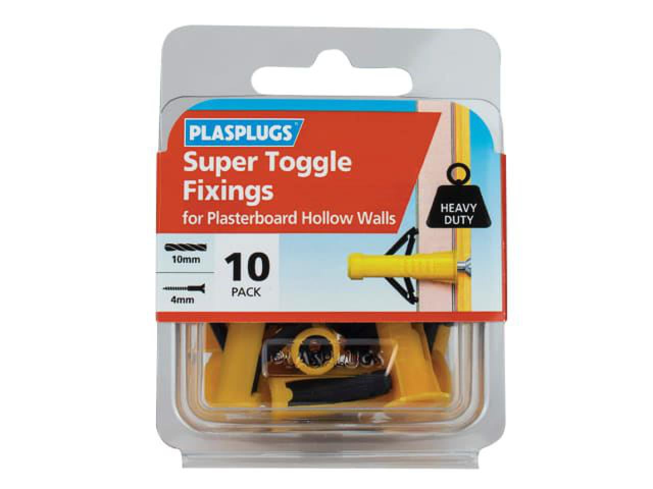 Plasplugs - Super Toggle Fixings Pack 10 - Walmart.com