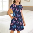 Cartoon Print Short Sleeve Casual Dress Toddler Girls Kids Summer ...