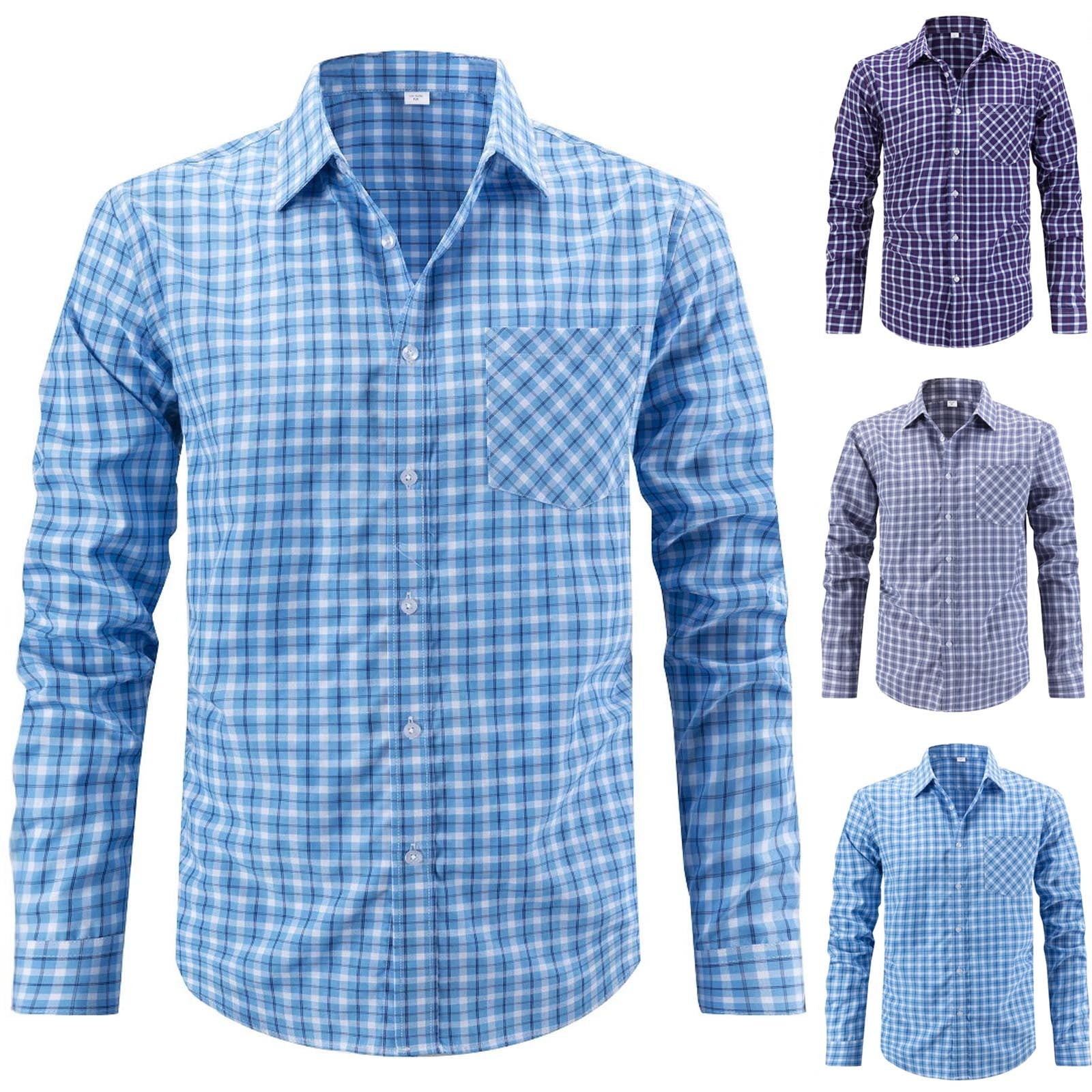 Click here for Txeol Plaid Dress Shirts For Men Long Sleeve Butto... prices