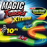 Magic Tracks Xtreme 10ft Glow Racetrack Set for Kids, 1:64 Scale Slot ...