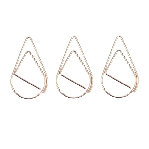 mmirethe 50 Pieces Paper Clips Water Drop Shape Metal Office School ...