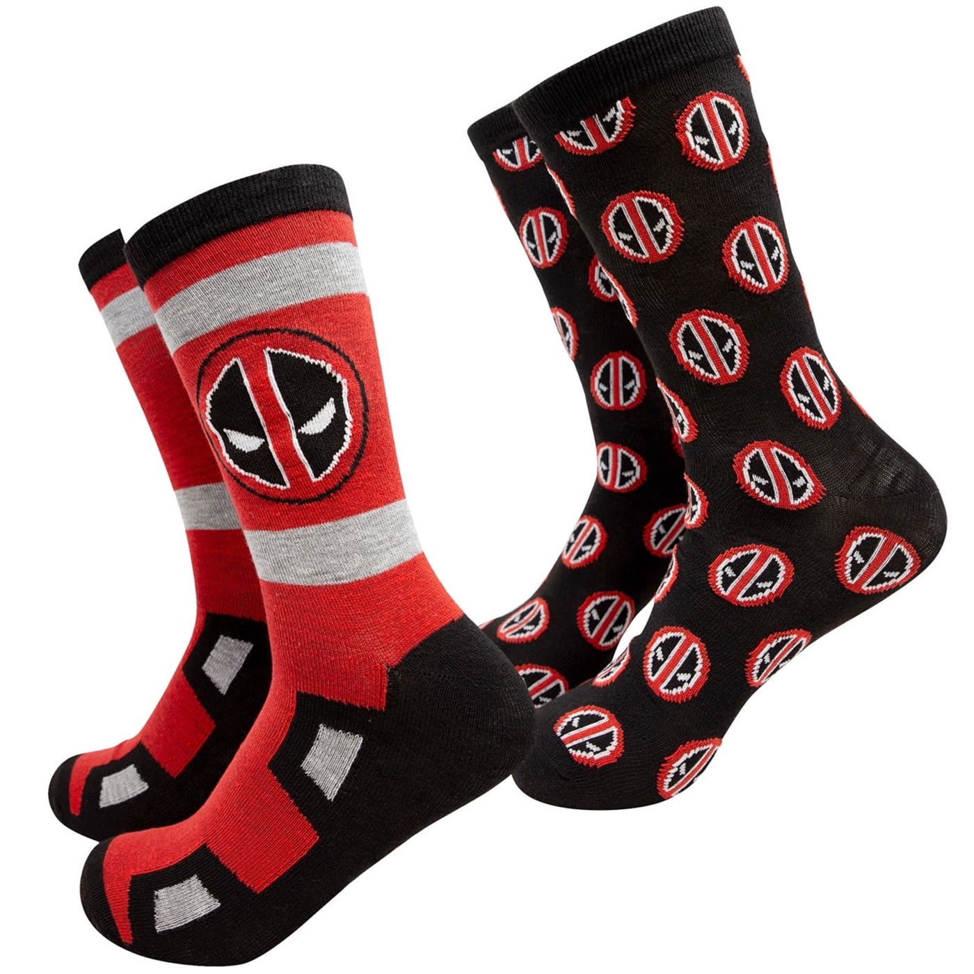 Deadpool Costume and Symbols Men's 2-Pack Crew Socks - Walmart.com