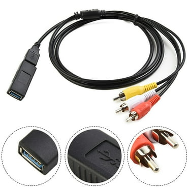 Walmart 3 RCA Male to USB Female TV Adaptor Cord, Audio Video Camcorder ...