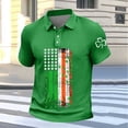 BiZtdJrK Green Mens St Patricks Day Golf Shirts Irish Shamrock Flag ...