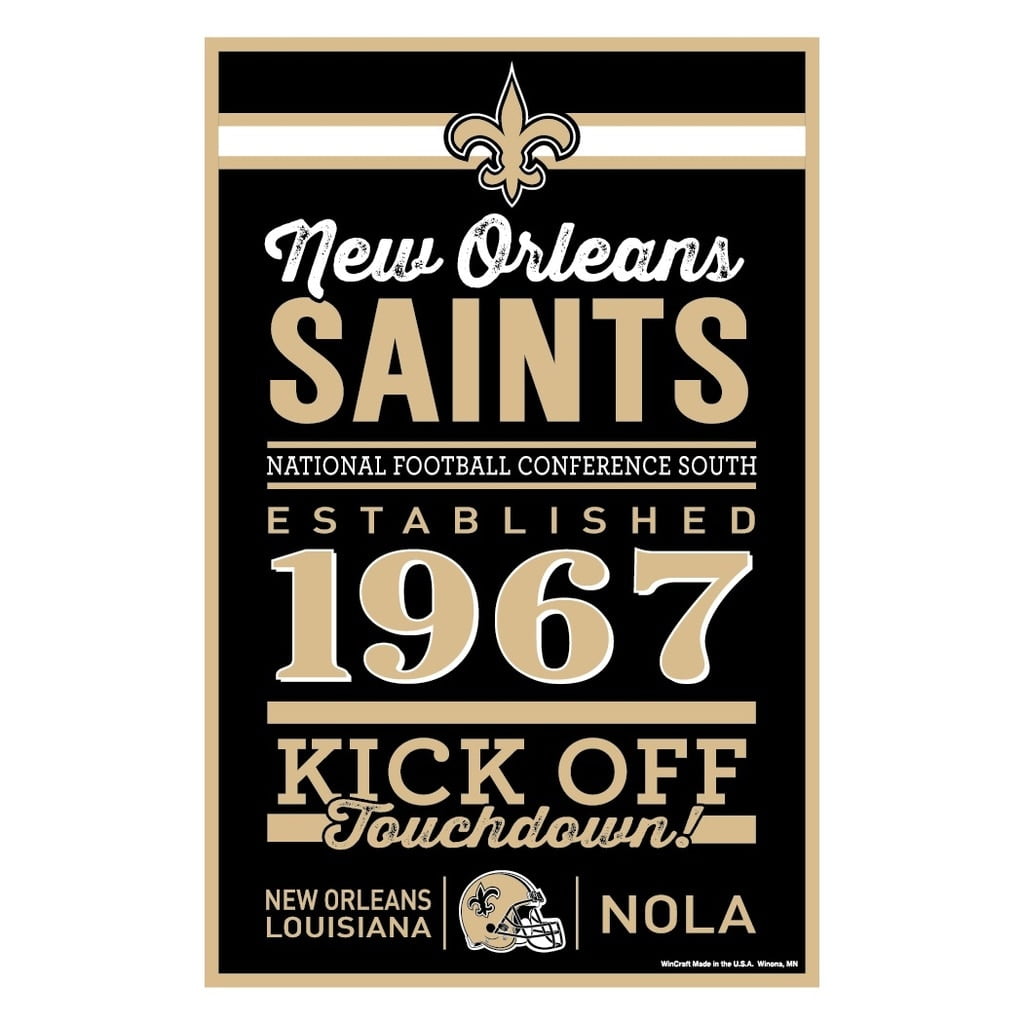 New Orleans Saints Sign 11x17 Wood Established Design | Walmart Canada