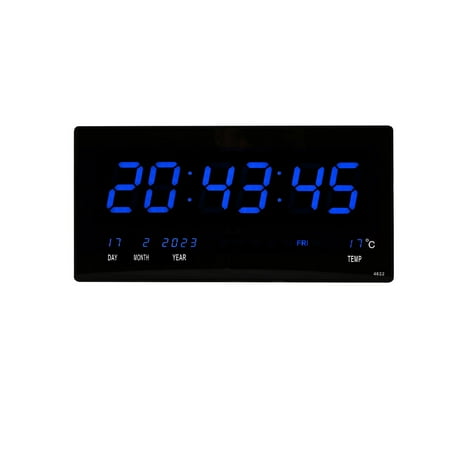 Large Display Rectangle Digital Wall Clock USB with Date W/ Calendar ...