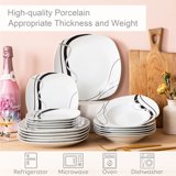 VEWEET, 36-Piece Porcelain Dinnerware Set, Ivory White Dinner Set ...