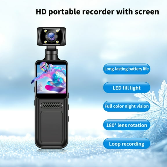 MARVUE Thumb Action Camera 2.7K HD 1.47”IPS Display with Magnetic Neck ...