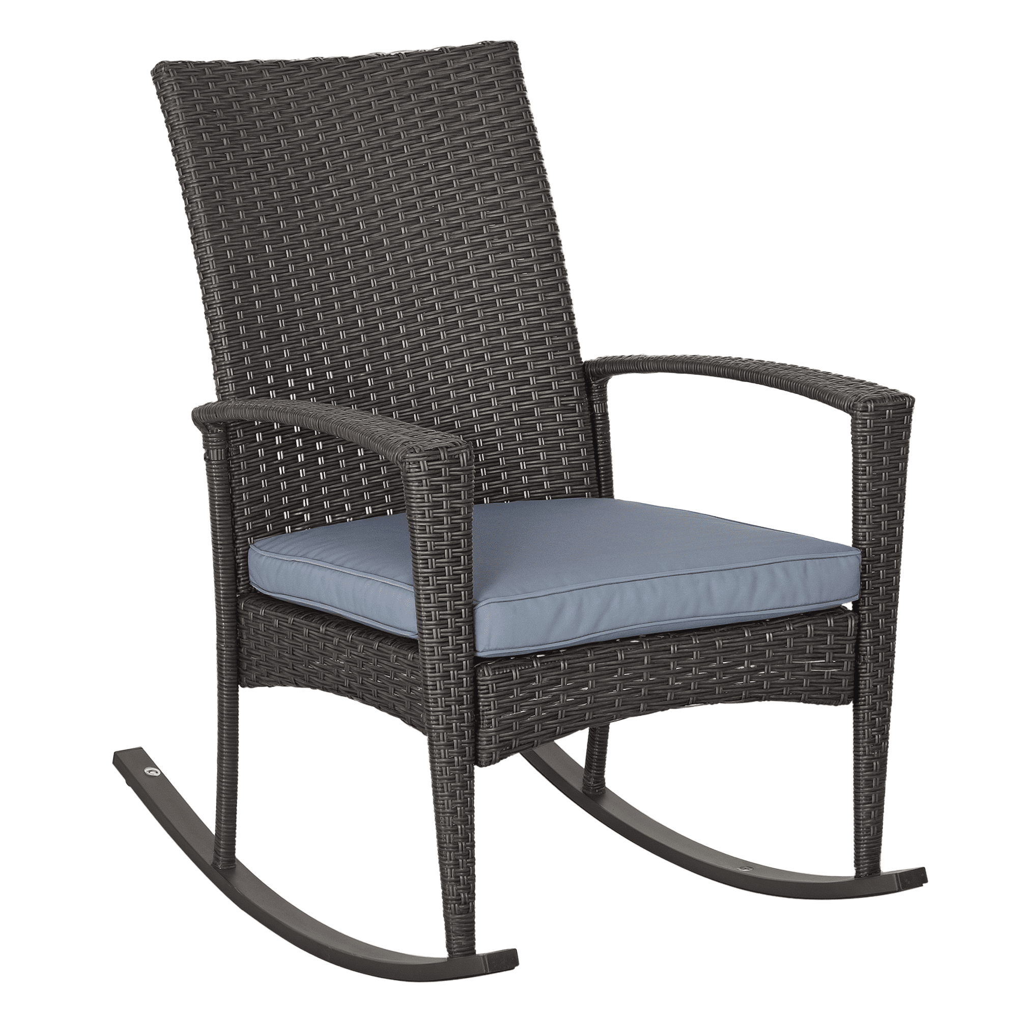 Click here for Outsunny Outdoor Pe Rattan Rocking Chair With Cush... prices