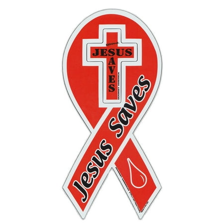Magnetic Bumper Sticker - Jesus Saves - Ribbon Shaped Religious Magnet ...