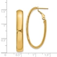 14k 7.75mm Oval Omega Back Hoop Earrings 14k Yellow Gold Earrings ...