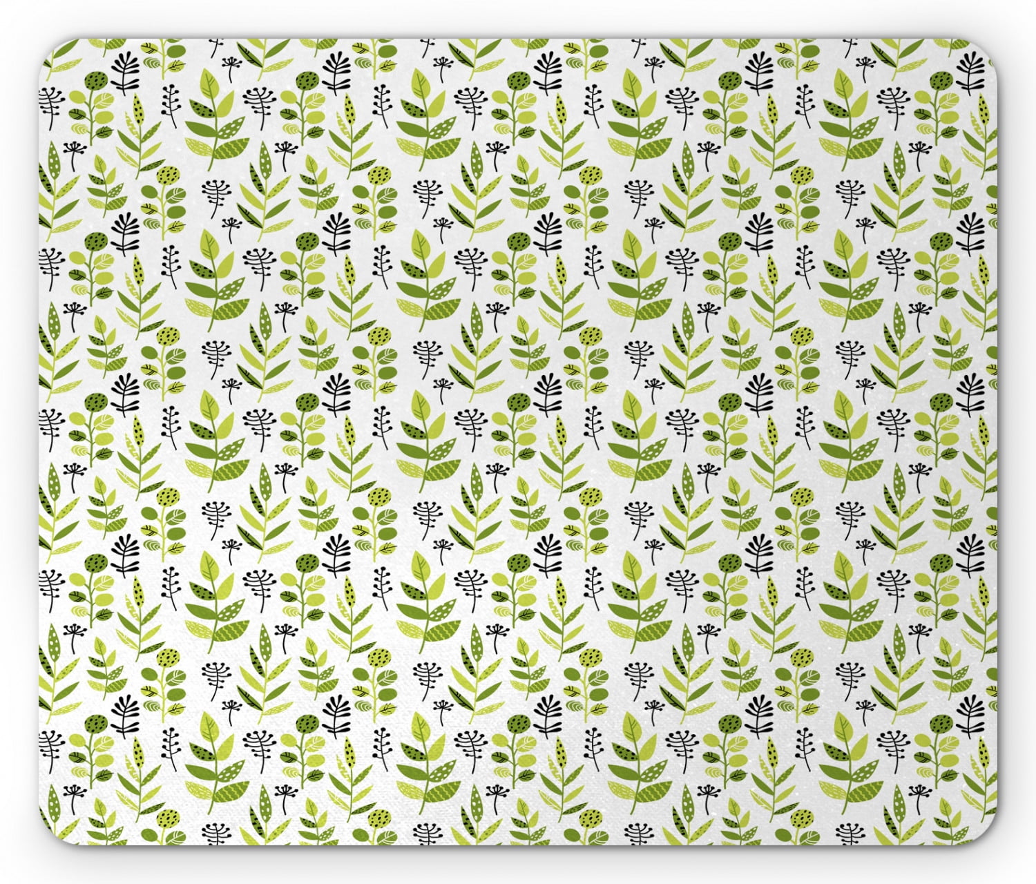 Botanical Mouse Pad, Leafy Branches and Herbs on a Plain Background ...