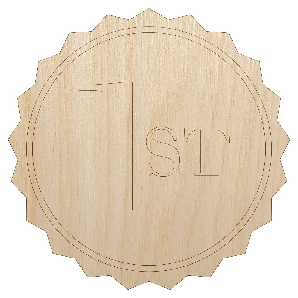 First 1st Place Circle Award Wood Shape Unfinished Piece Cutout Craft ...