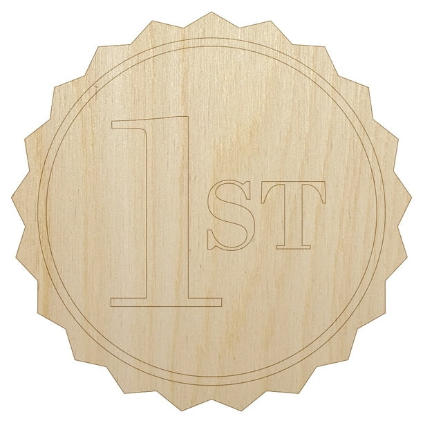 First 1st Place Circle Award Wood Shape Unfinished Piece Cutout Craft ...