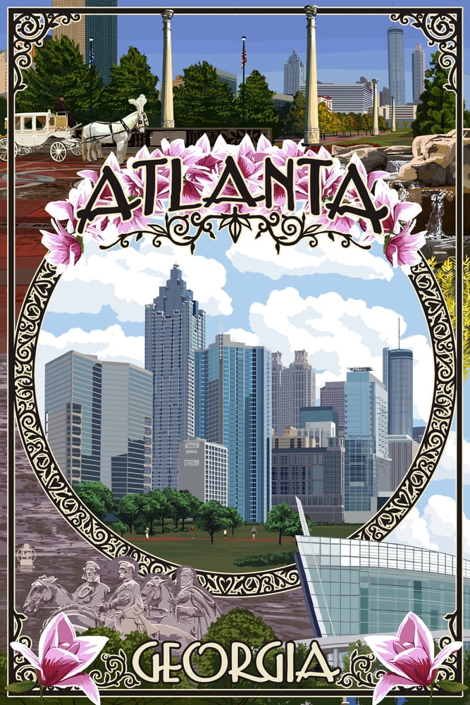 Atlanta, Georgia, City Scenes Montage (12x18 Wall Art Poster, Room ...