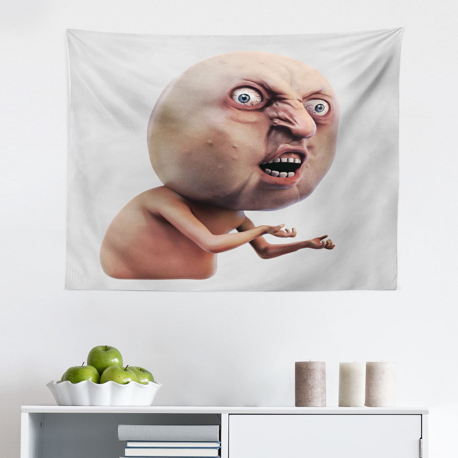 Humor Tapestry, Reaction Guy Human Rage Comics Man with Moustache in ...