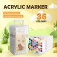 36Pcs Acrylic Markers Art DIY Graffiti Pens Colorful Painting ...