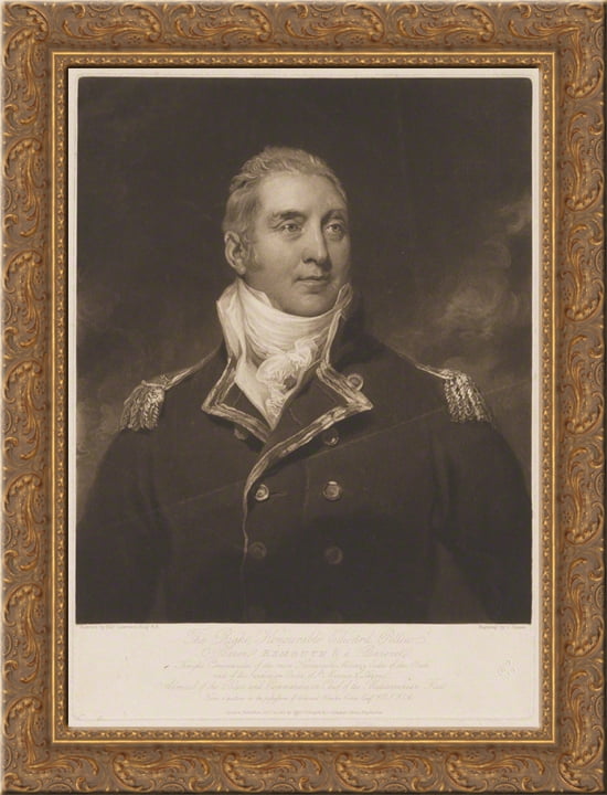 Edward Pellew, 1st Viscount Exmouth 24x16 Gold Ornate Wood Framed ...