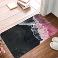 Nelaau Pink White Ocean Waves Print Flannel Anti-slip Floor Mat 16x24in ...